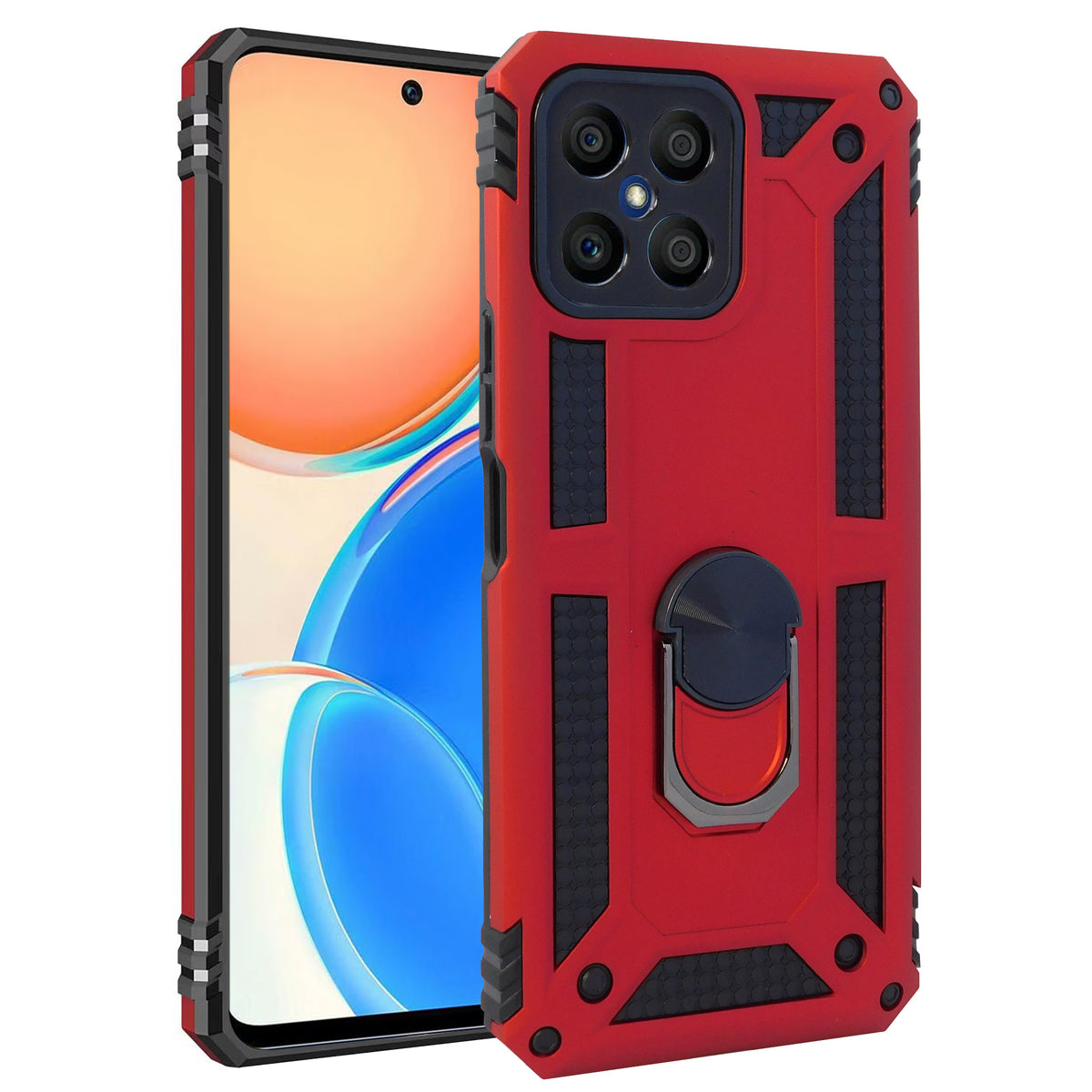 Funda Uso Rudo con Soporte de Anillo para Honor X8 – ATTI Funda